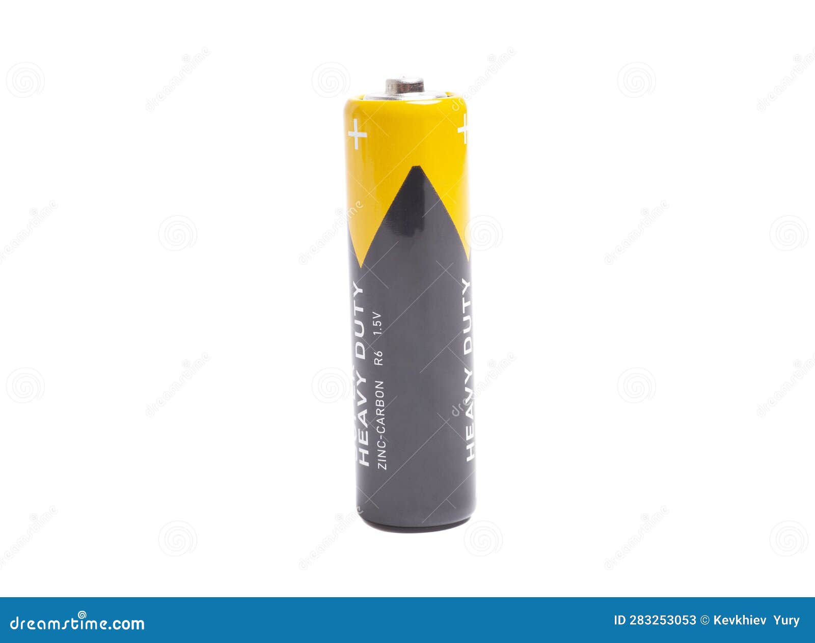 Battery AAA Size Isolated on White. Stock Image - Image of gold, object ...