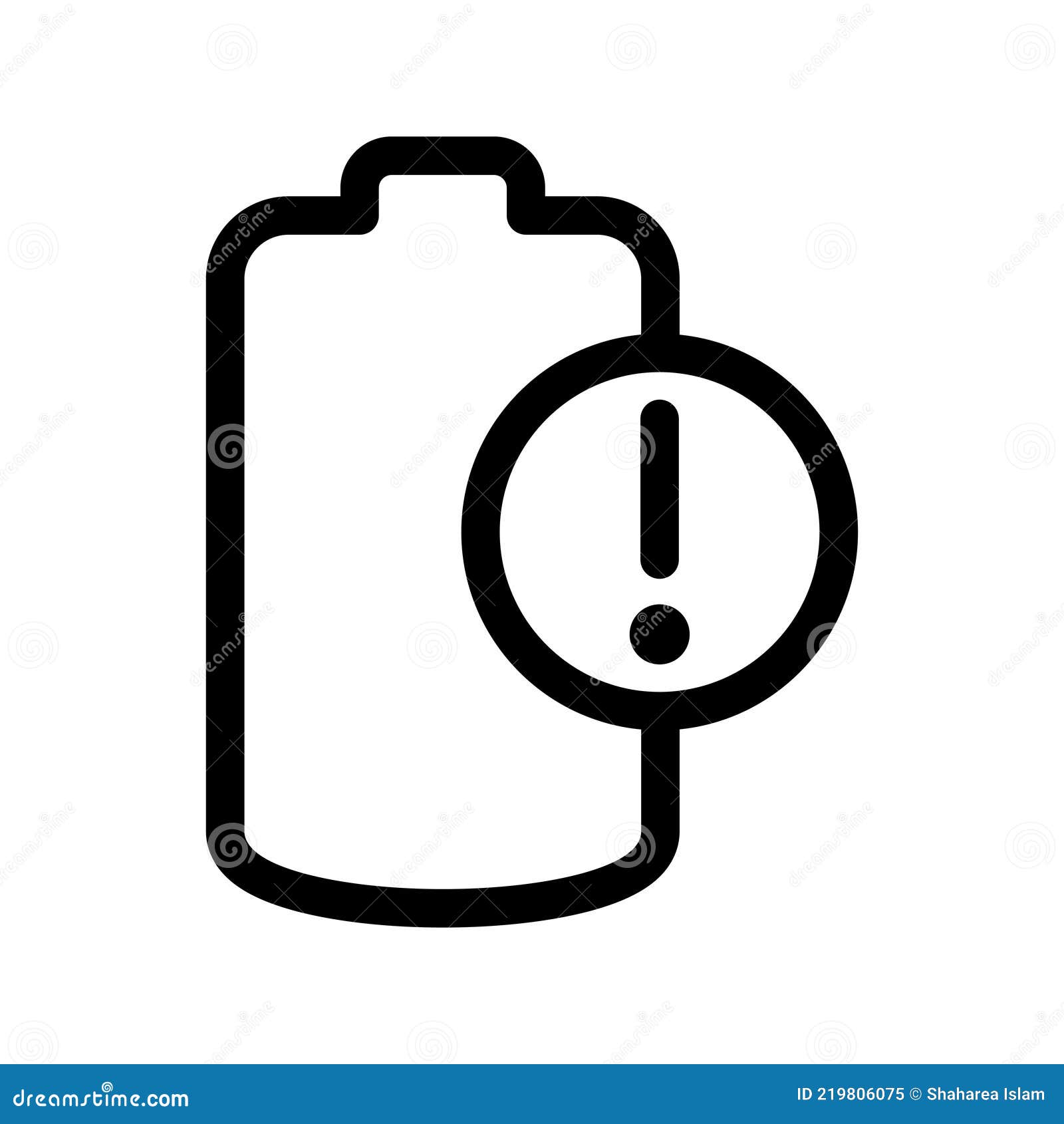 Battery alert icon stock vector. Illustration of battery - 219806075