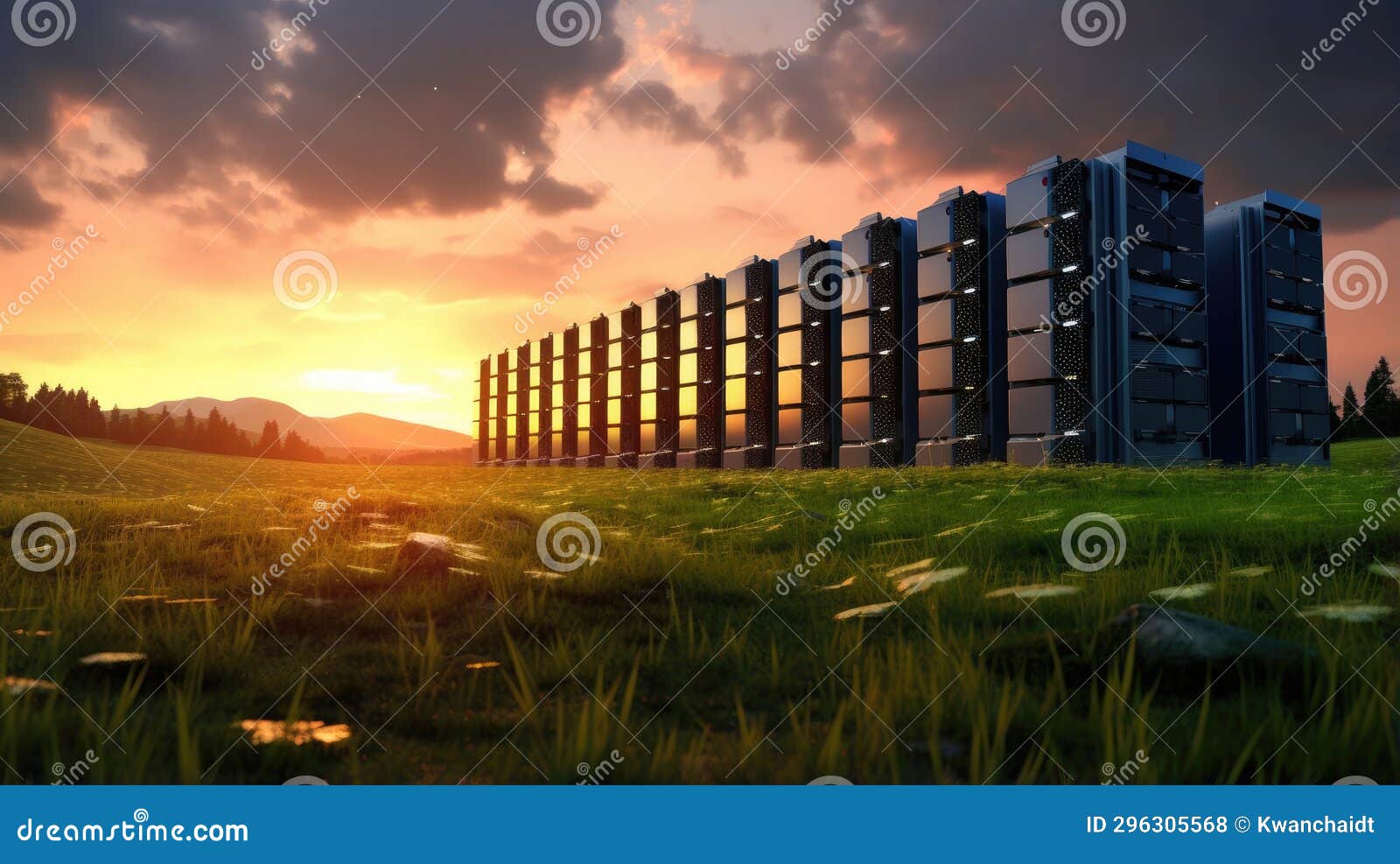 A Battery Array Storing Energy From Renewable Sources, Highlighting ...