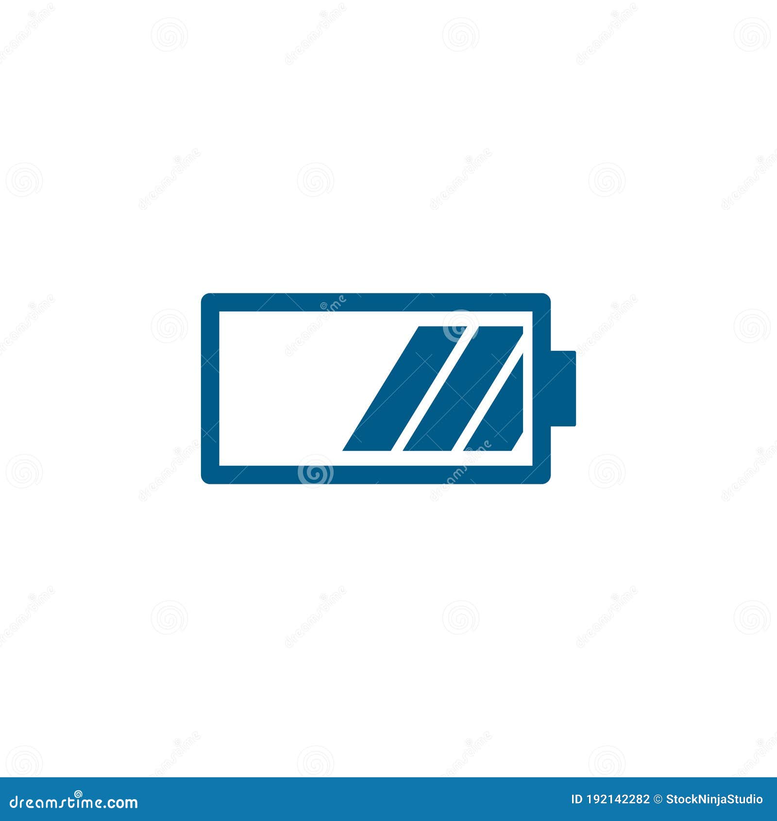 Battery Blue Icon on White Background. Blue Flat Style Vector ...