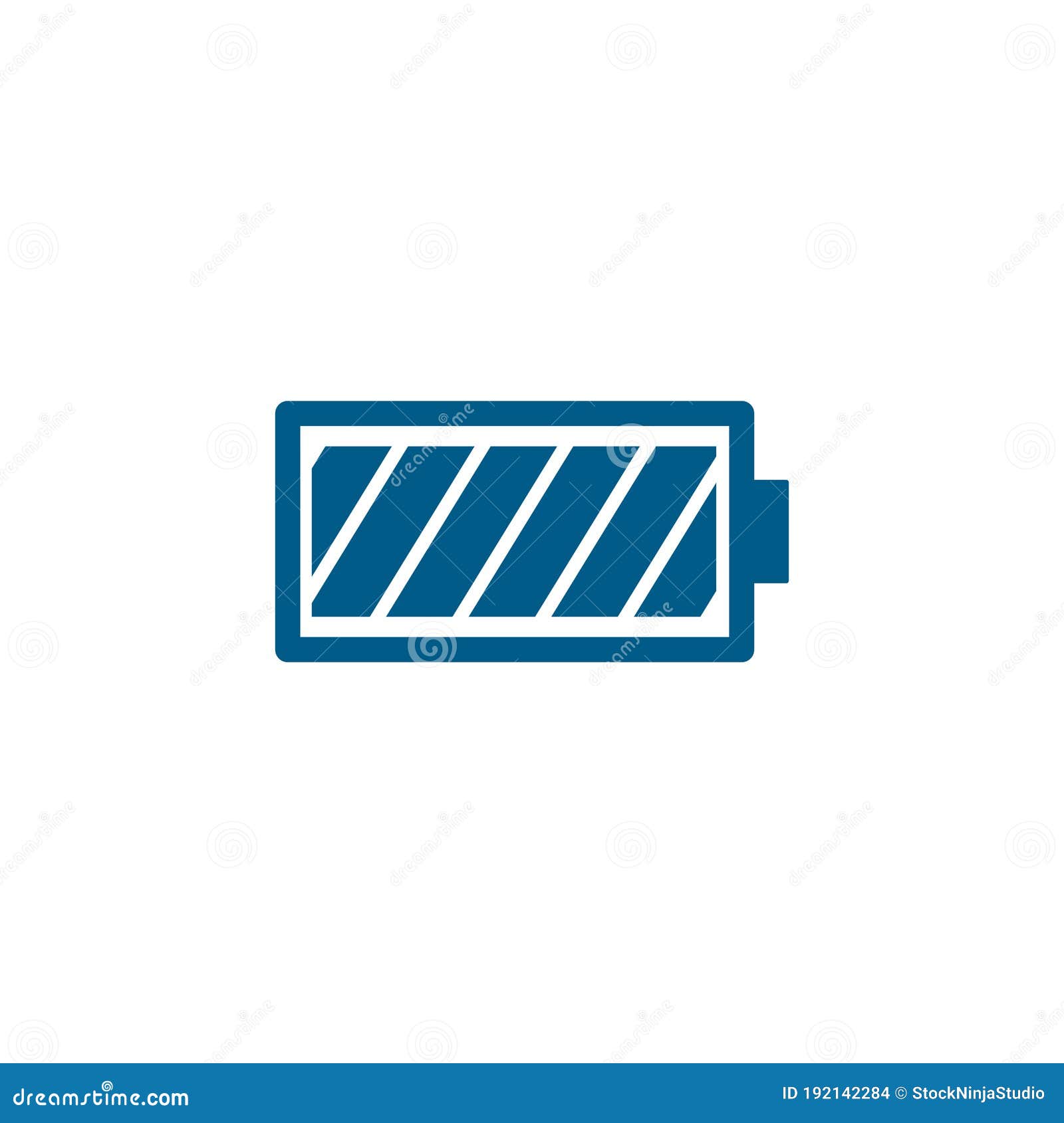 Battery Blue Icon on White Background. Blue Flat Style Vector ...