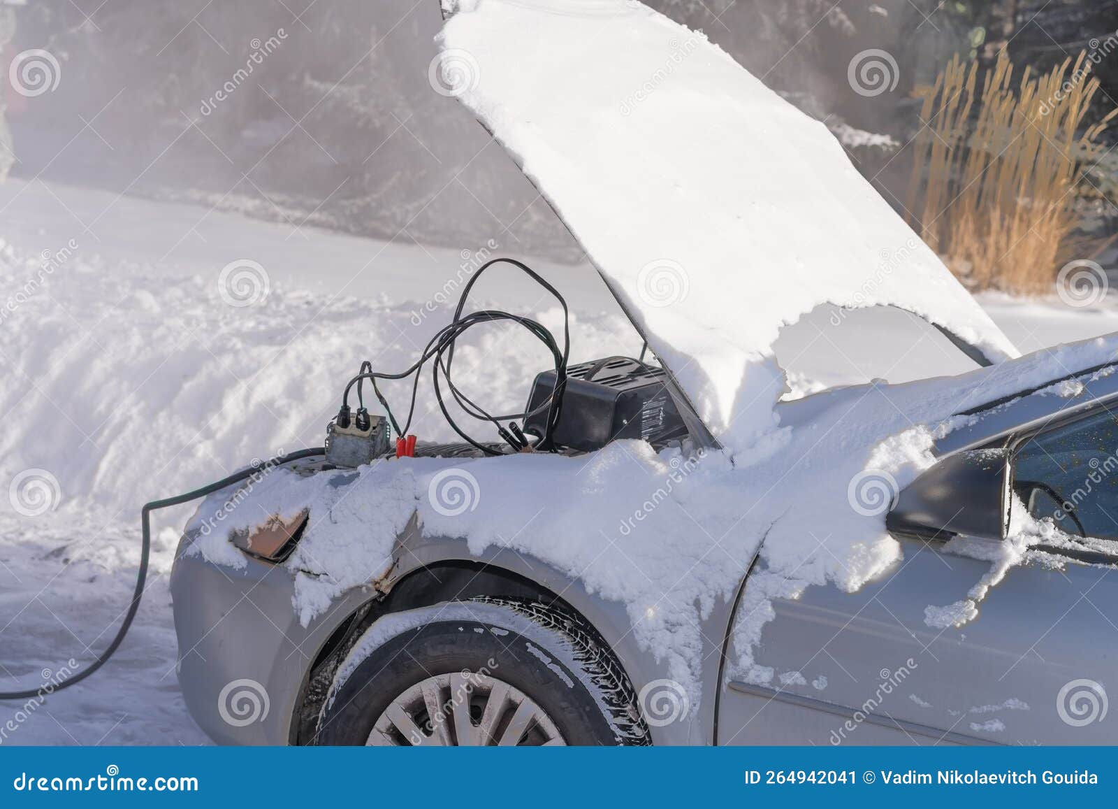 Battery Boost in Cold Weather Editorial Photo - Image of broken, white ...