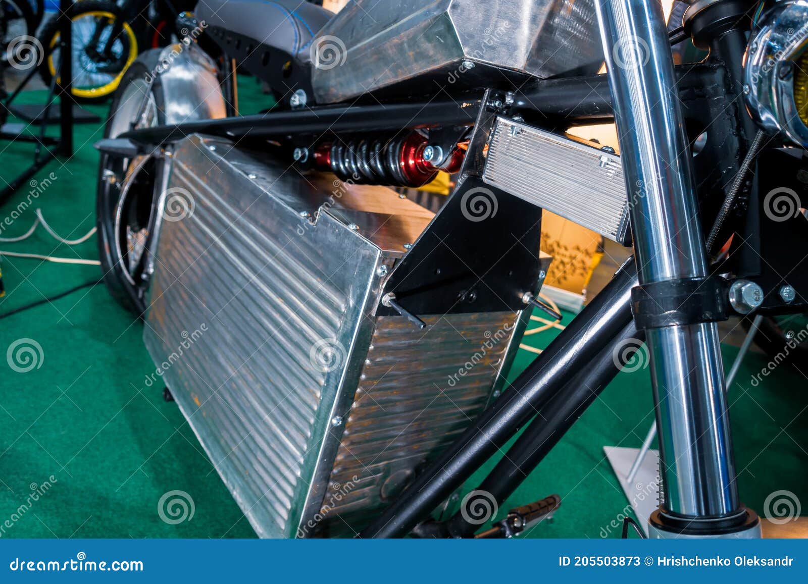 Battery Box on the Frame of an Electric Motorcycle Stock Image - Image ...