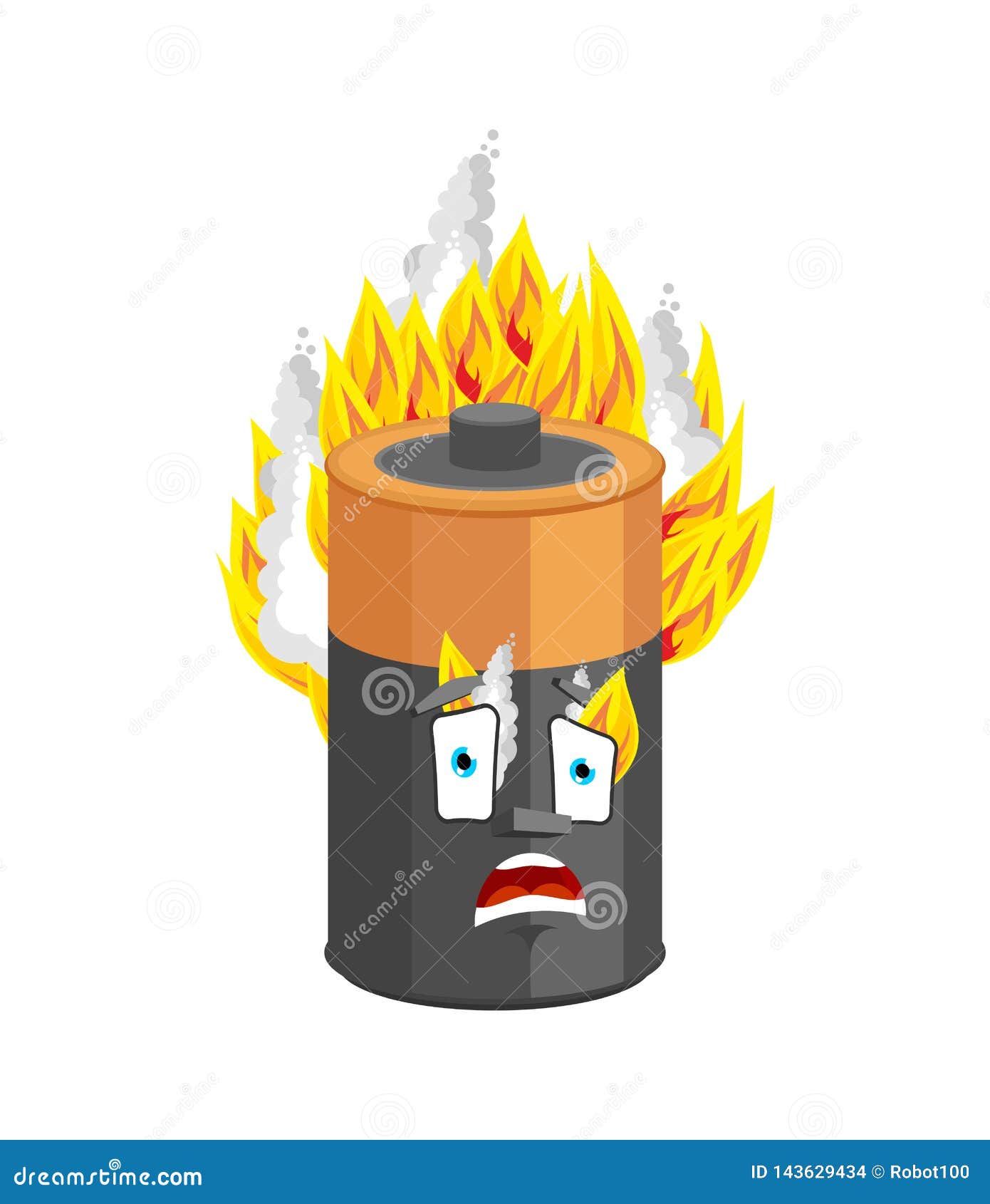 Fire Cartoon Character With Love Cute Emoticon Vector Illustration ...
