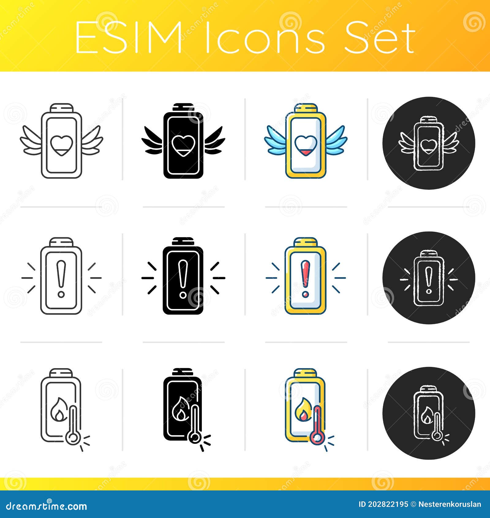 Battery Cable Charging Process Icons Set Stock Vector - Illustration of ...