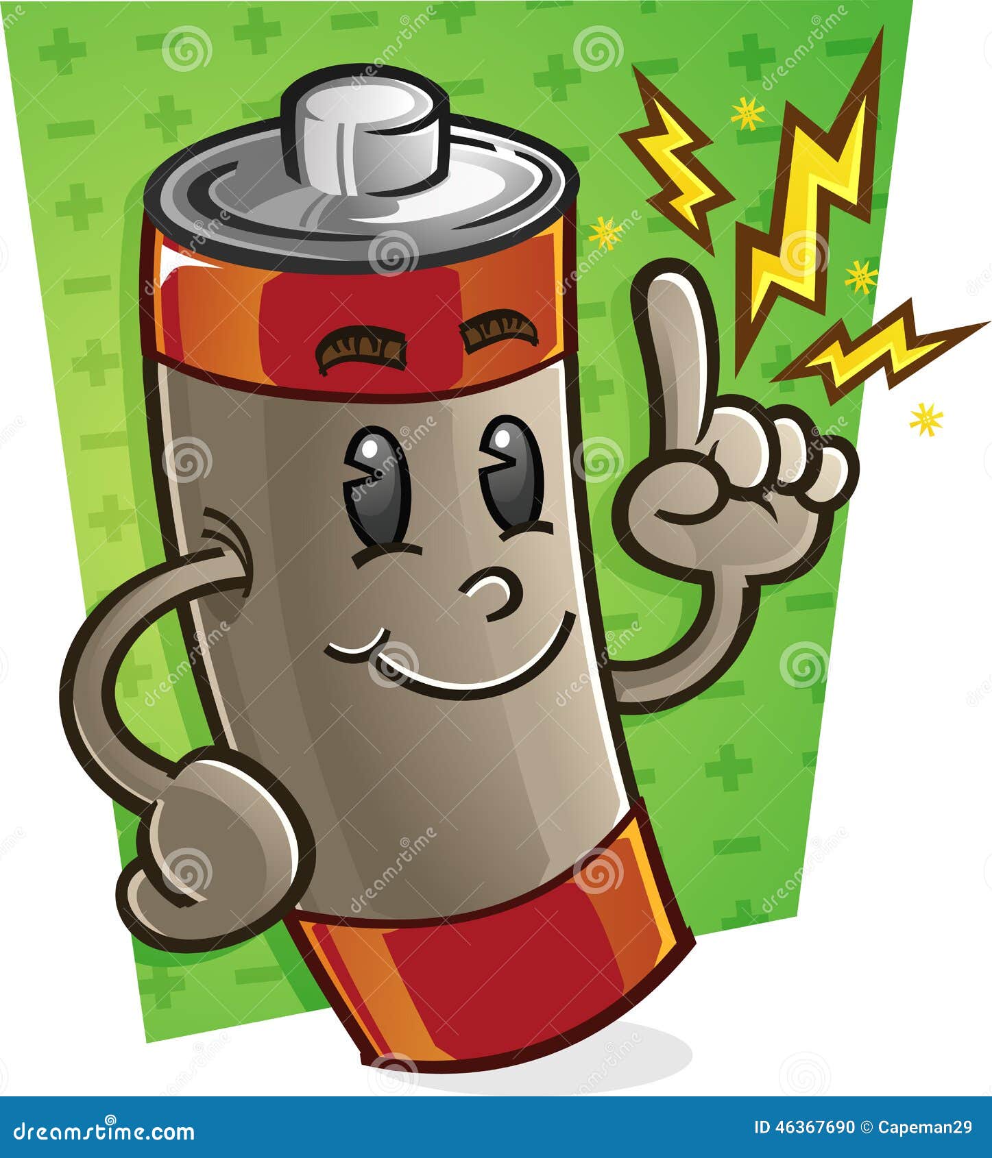 Battery Cartoon Character stock vector. Illustration of character ...