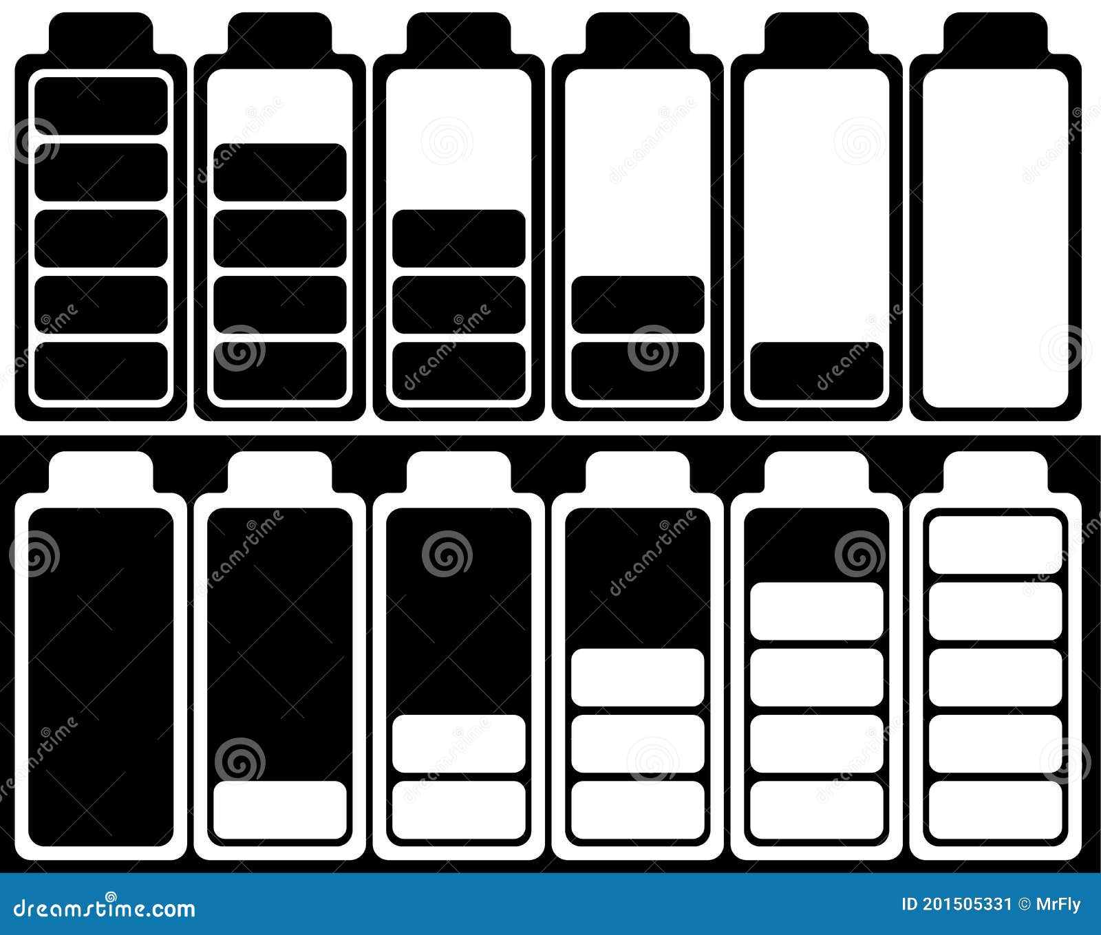 Battery Cell Set, Full and Empty, Vector Illustration Stock Vector ...
