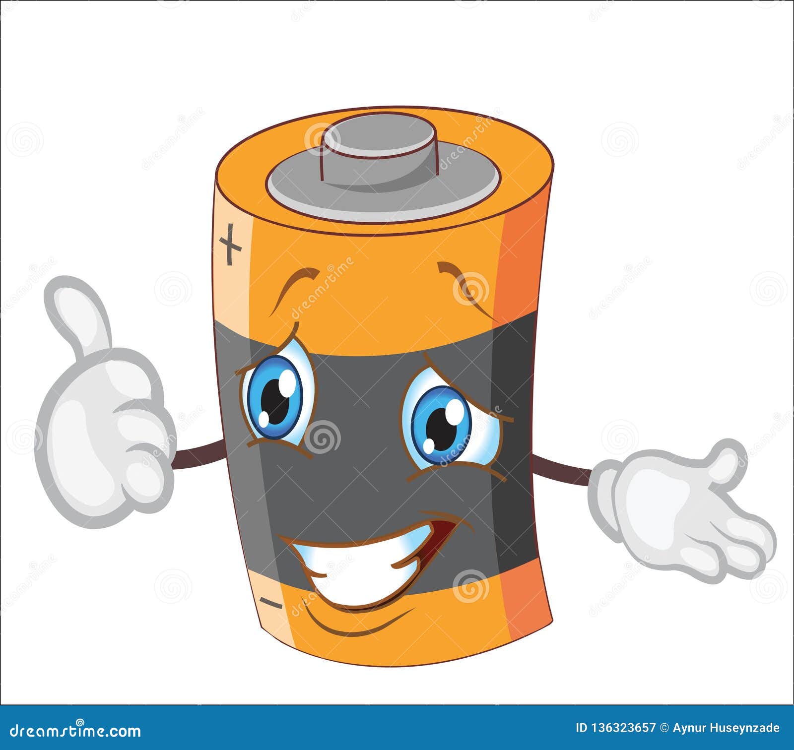 Battery Character Cartoon. Vector Stock Illustration - Illustration of ...
