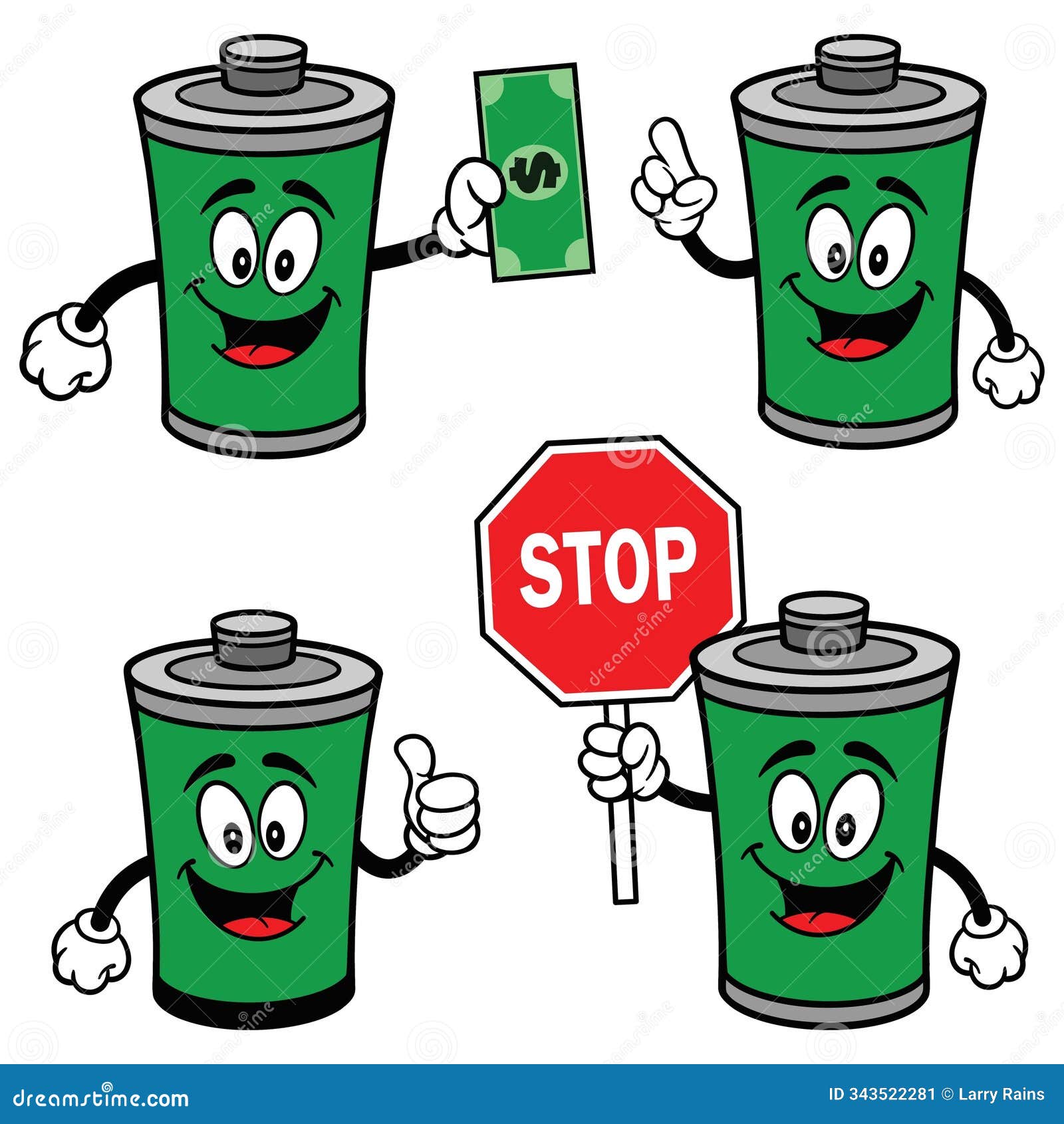 Battery Character Looking At Question Mark Symbol Royalty-Free Cartoon ...