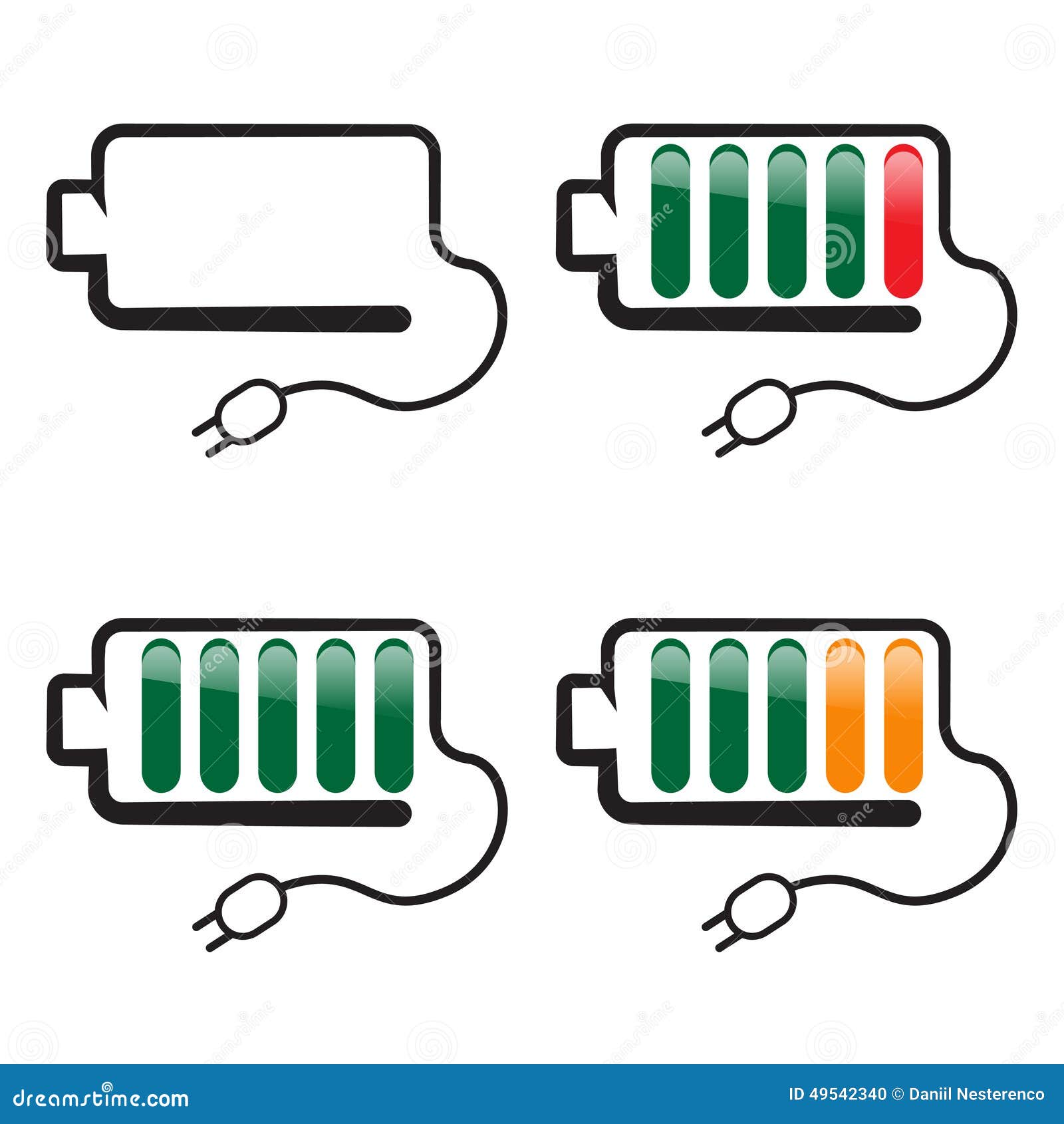 Battery with Charge Indicator Stock Vector - Illustration of four ...