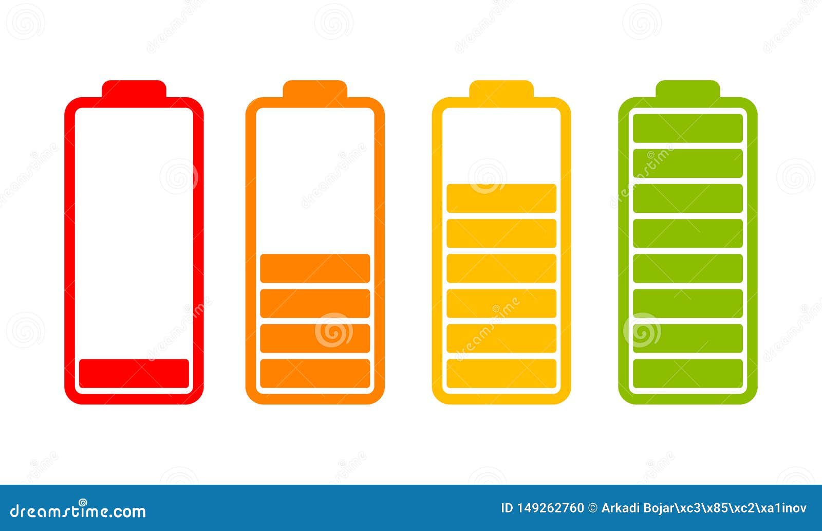 Battery Charge Indicator Green Icons Set For UI Design. Battery ...
