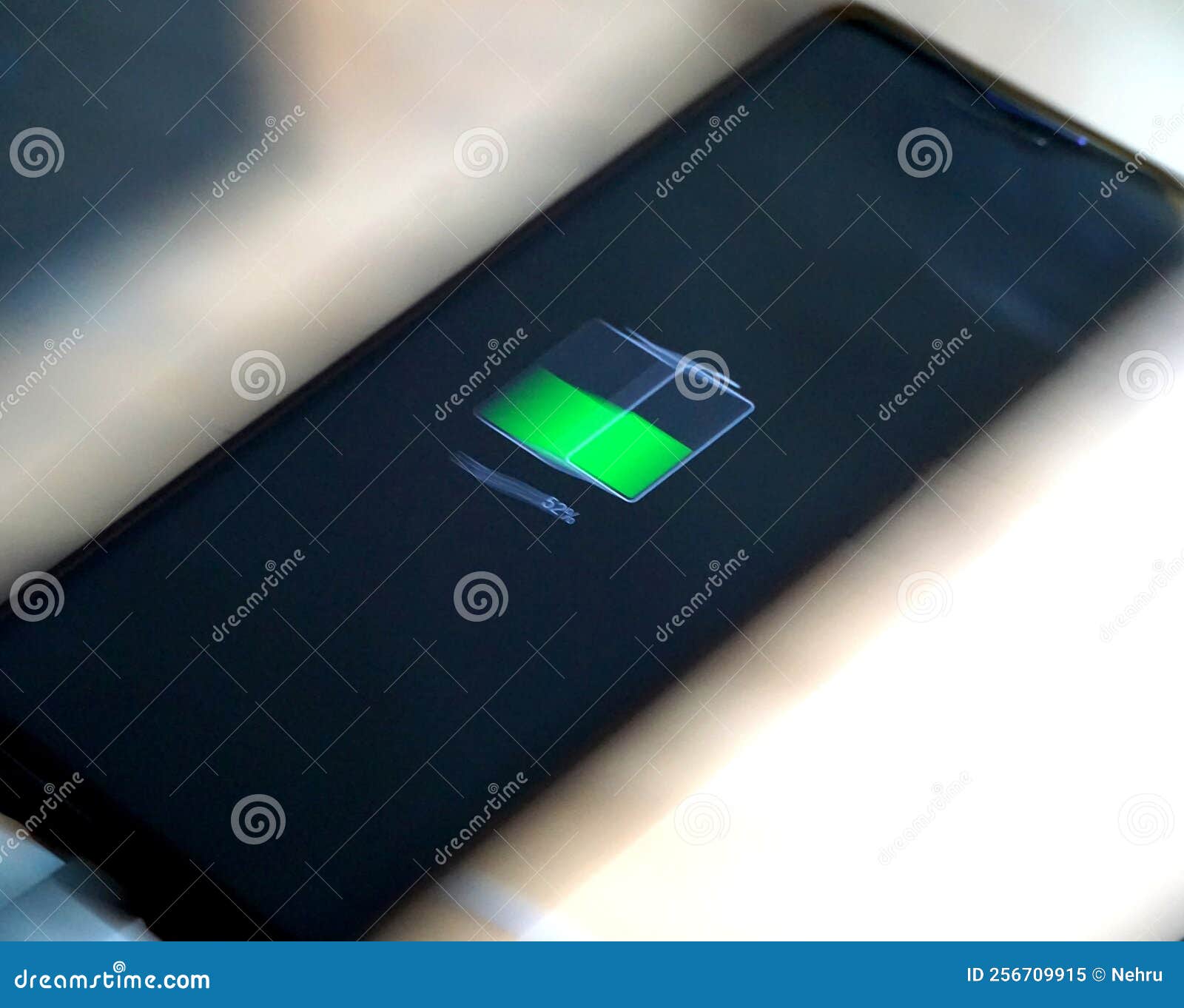 Battery Charge Indicator , Icon on a Smartphone Display Stock Image ...