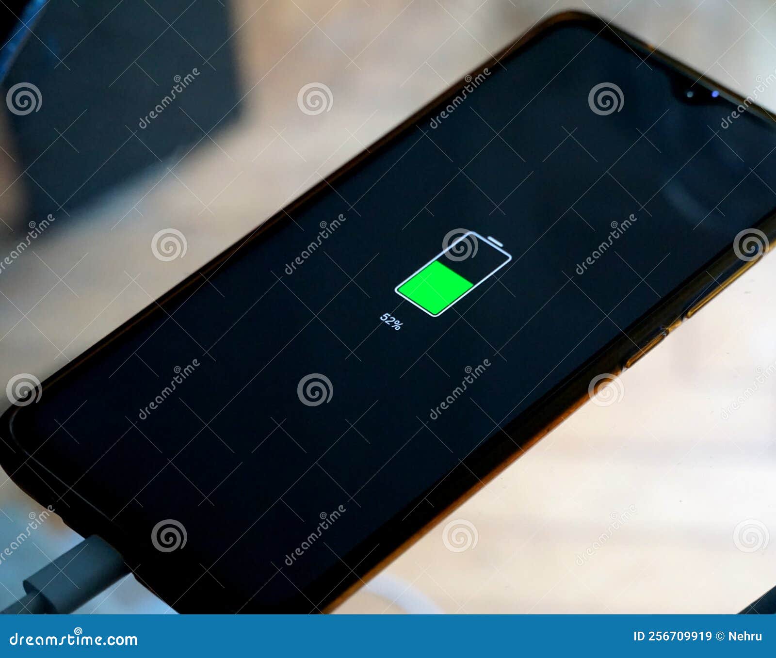 Battery Charge Indicator , Icon on a Smartphone Display Stock Image ...