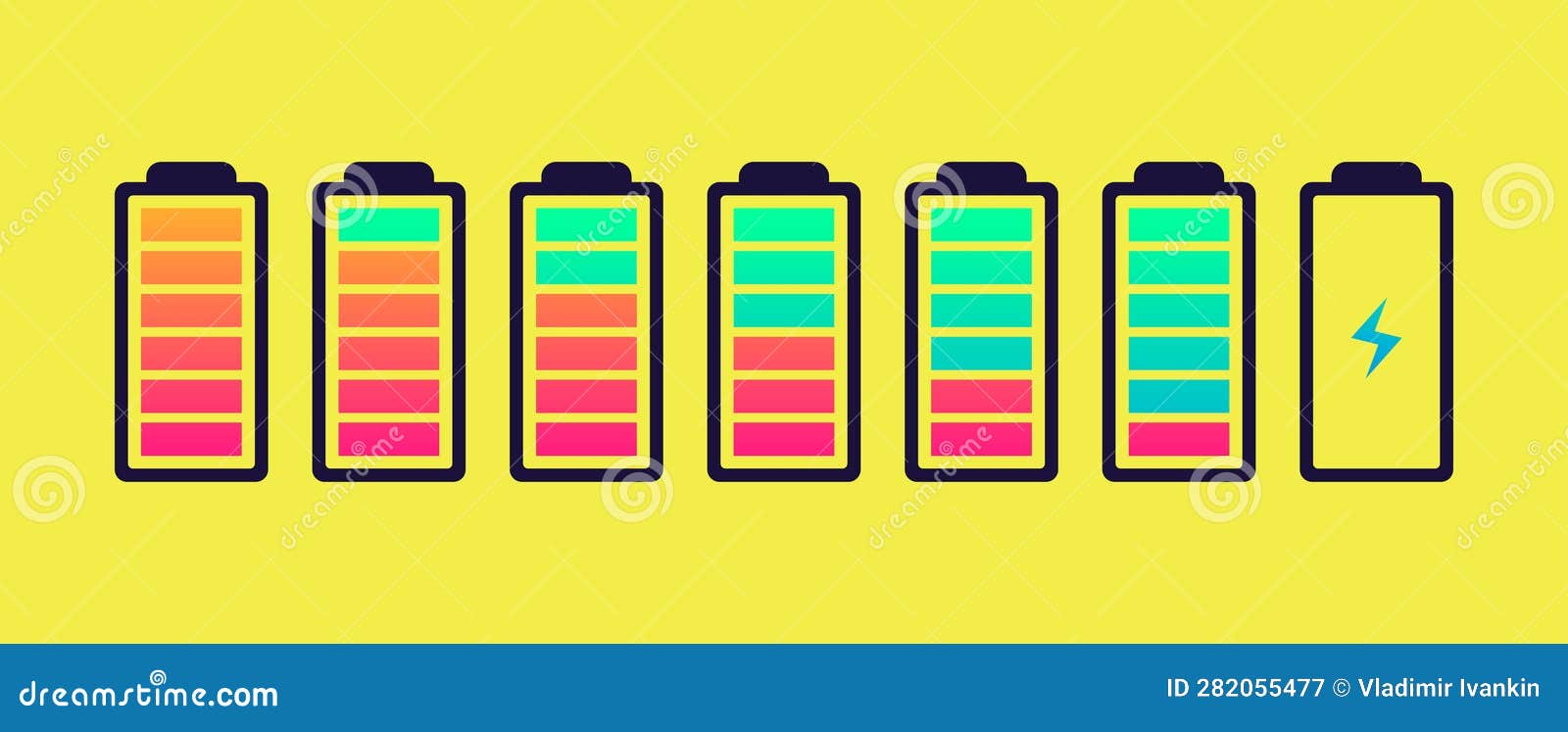 Battery Charge Indicator Icon Vector Set Stock Vector - Illustration of ...