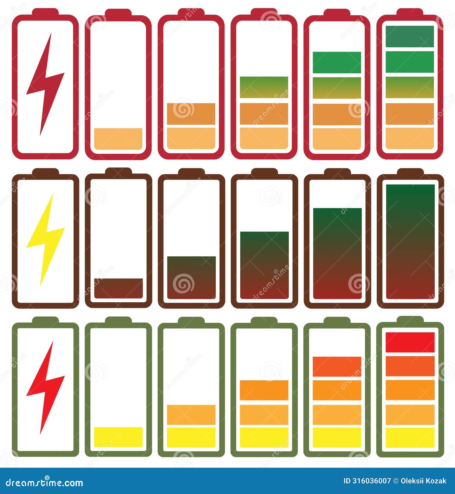 Battery Charge. Battery Charge Indicator Icons, Vector Graphics Stock ...