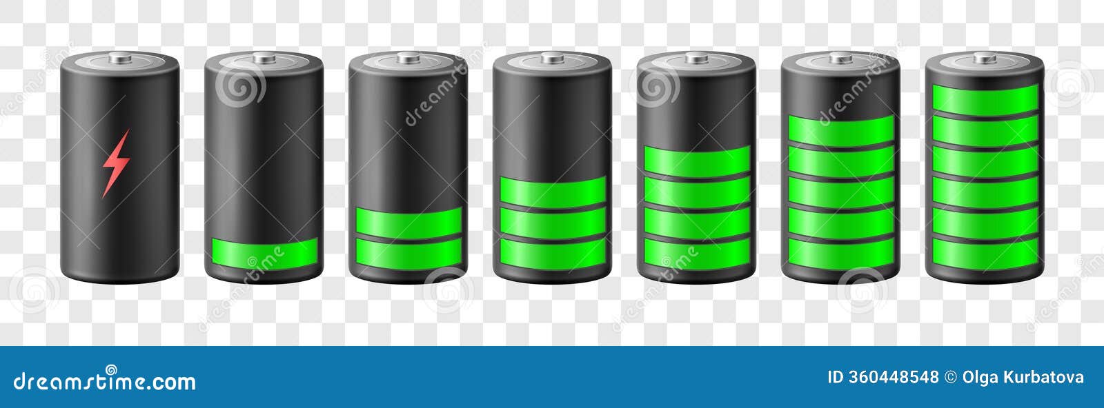 Battery Charge Indicator. Realistic Isolated Elements on Transparent ...