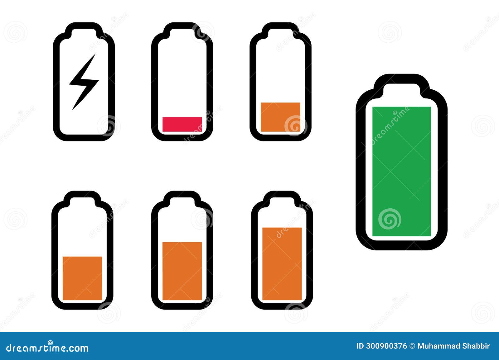 Battery Charge Indicators Energy Icons Battery Charge Illustration ...