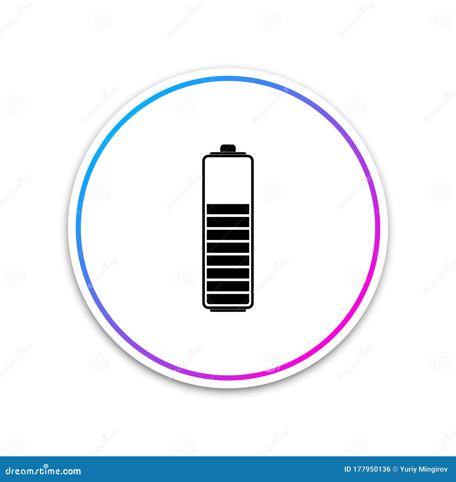 Battery Charge Level Indicator Icon Isolated on White Background ...