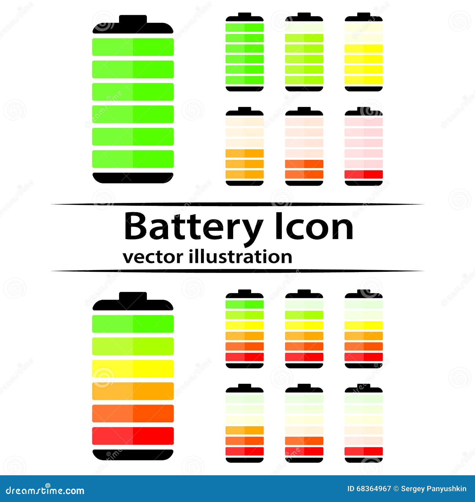 Battery Charge Level Indicator Icons Stock Vector - Illustration of ...