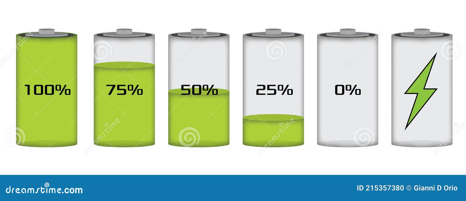 Battery Charge Level Set Illustration Stock Illustration - Illustration ...