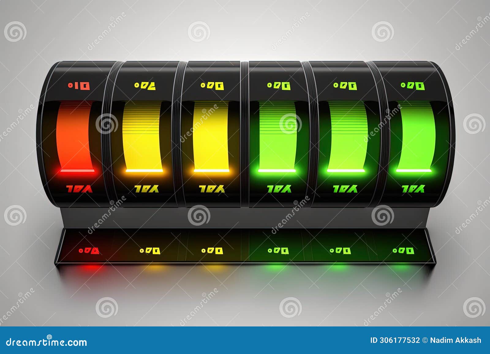 Battery Charge Status Isolated on White. Level Indicator, Energy Stock ...
