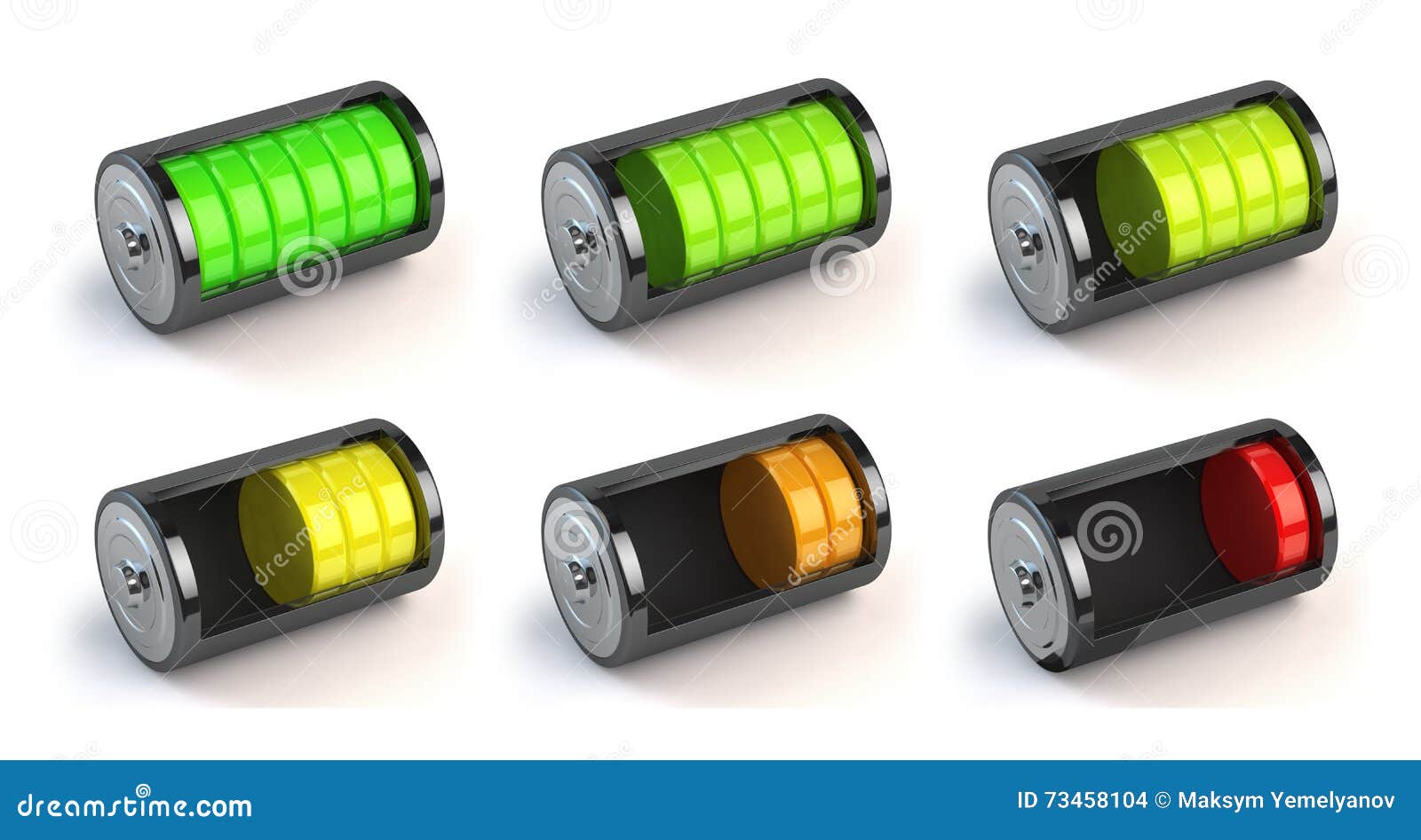 Battery Charge Status Isolated on White. Level Indicator, Energy Stock ...