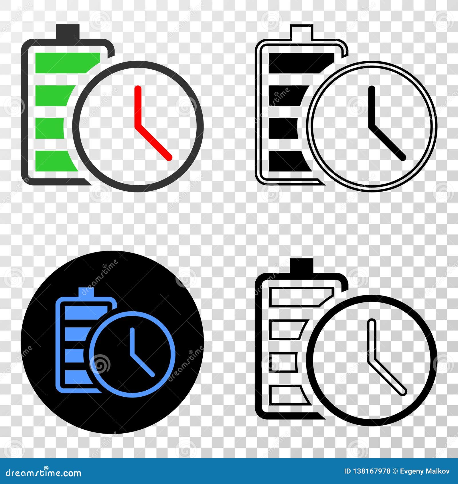 Battery Charge Time Vector EPS Icon with Contour Version Stock Vector ...