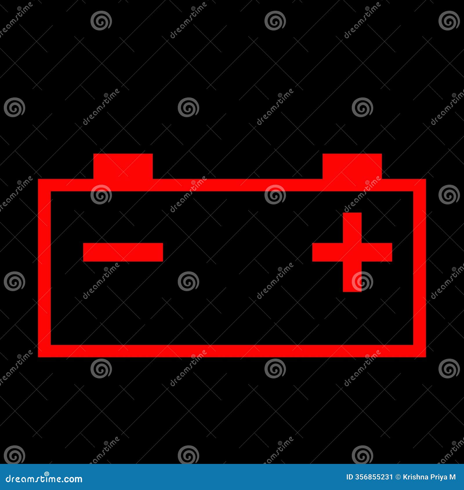 Battery Charge Warning Light Color - 1 Stock Illustration ...