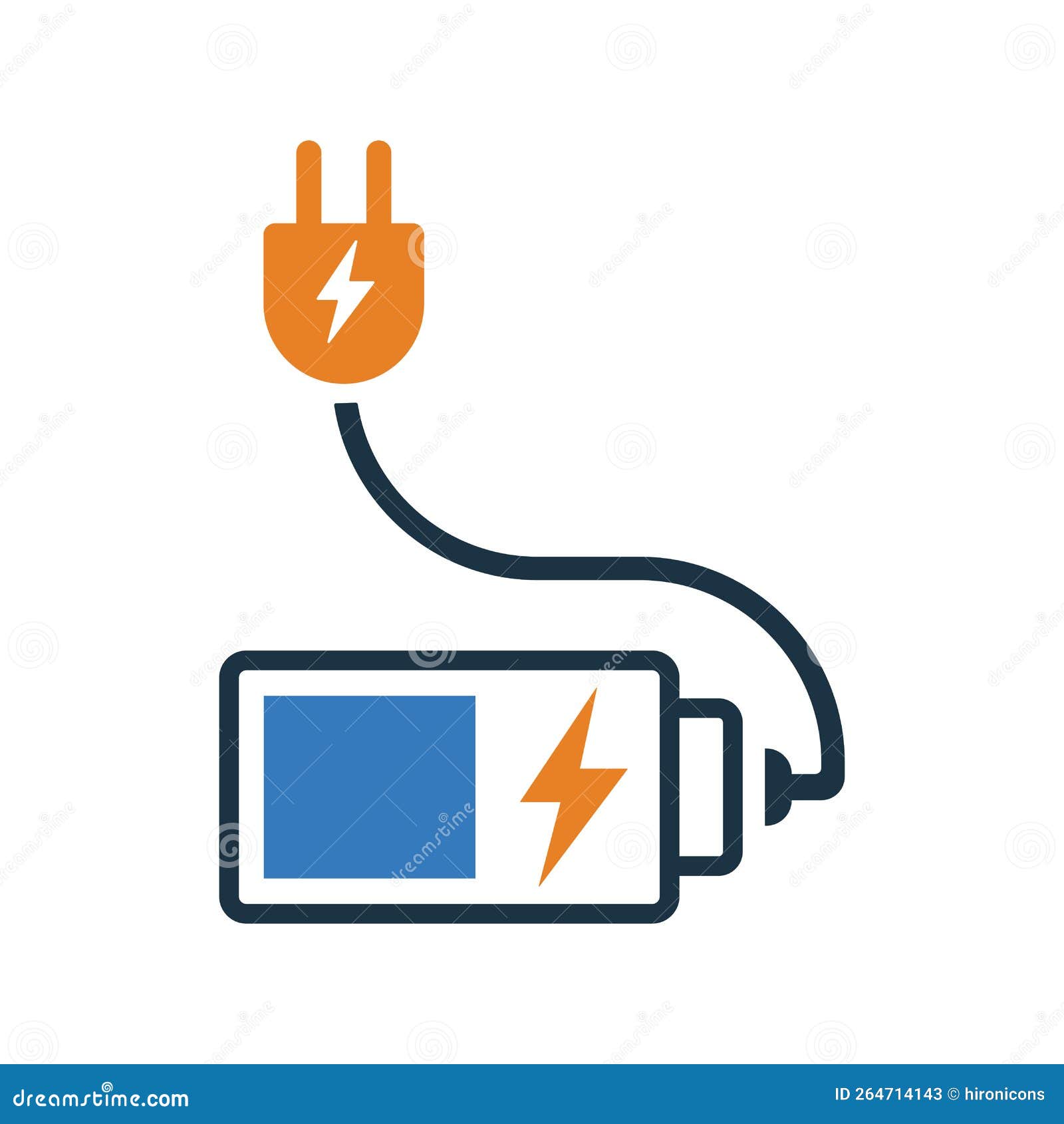 Battery, Charger Connected Icon Stock Illustration - Illustration of ...