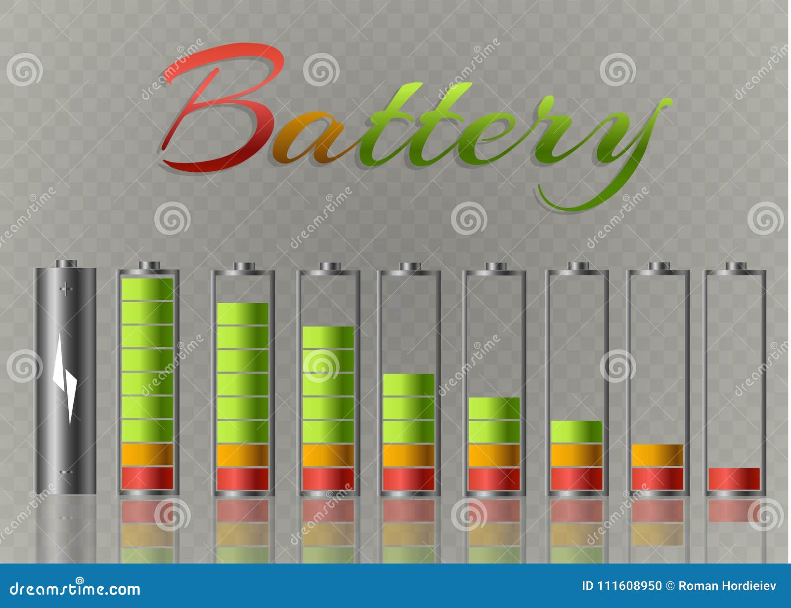 Battery Charger with Finger Low Batteries and Indicators, High Vector ...
