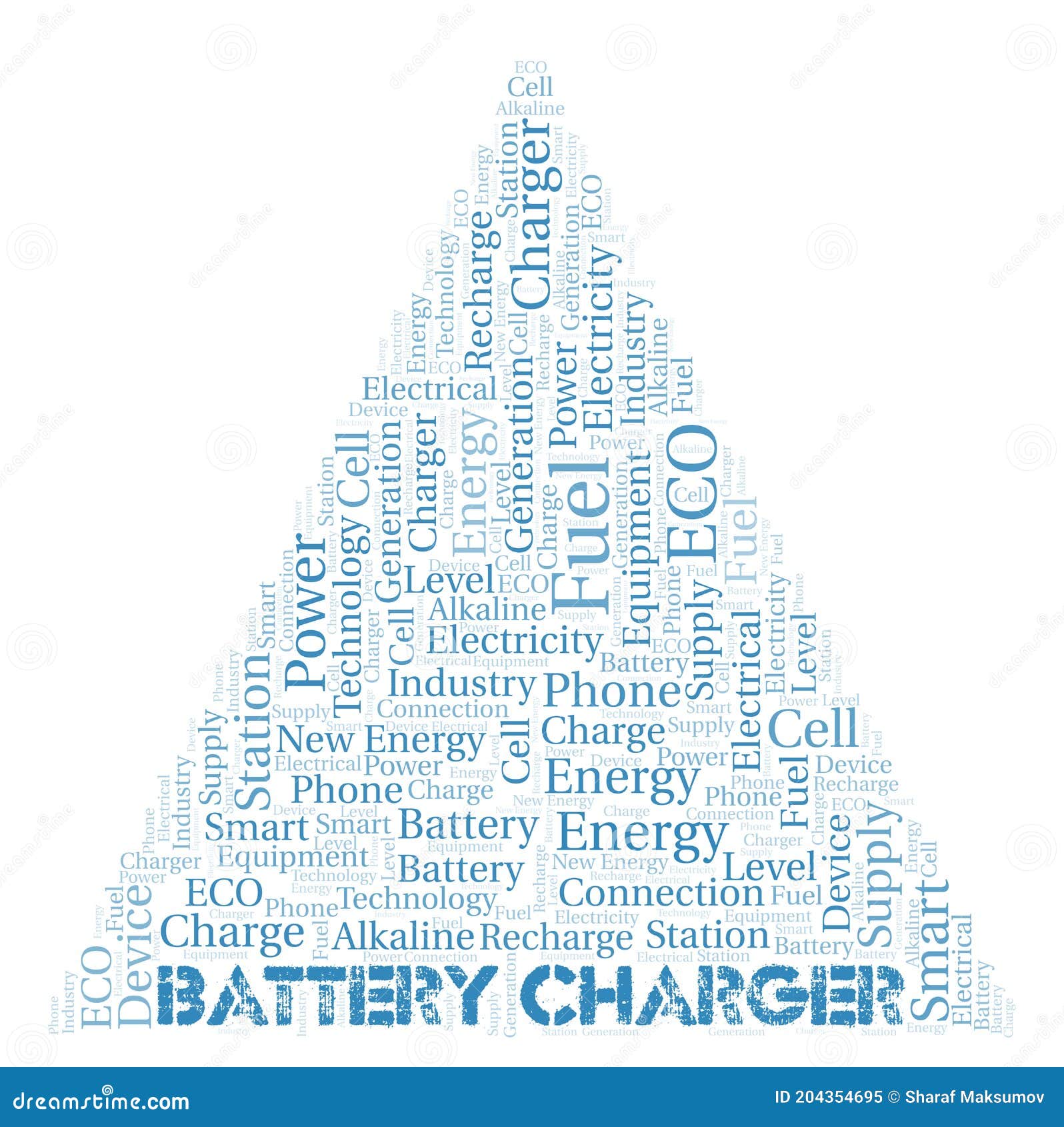Battery Charger Typography Word Cloud Create with the Text only. Stock ...