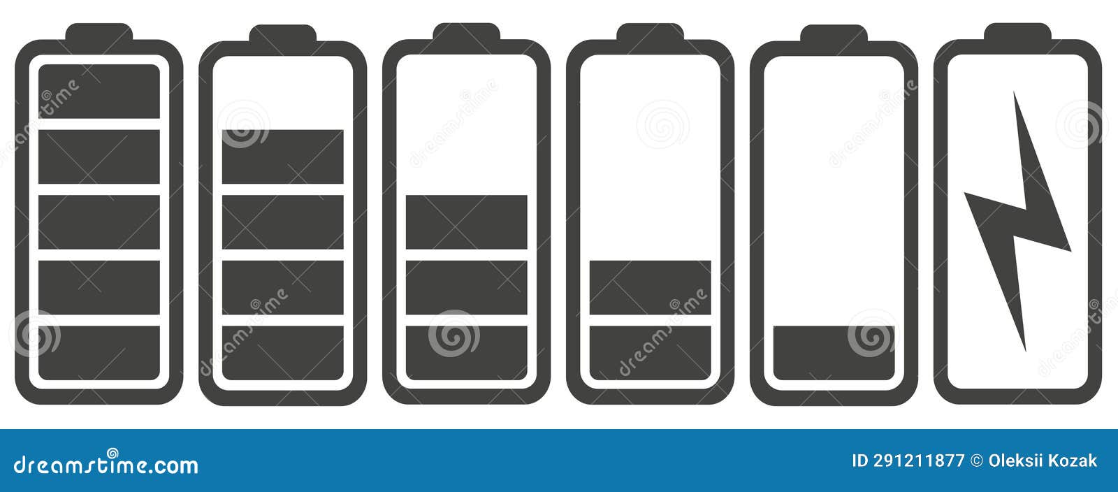 Battery Charges in Black. Battery Charge Indicator Icons, Vector ...
