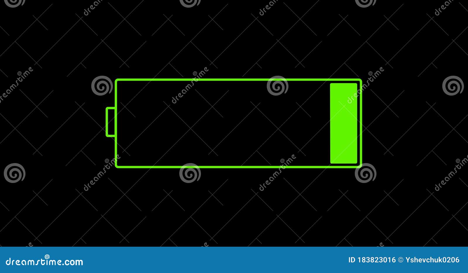 Battery Charging Animation. Loading Progress Bar with Red and Green ...