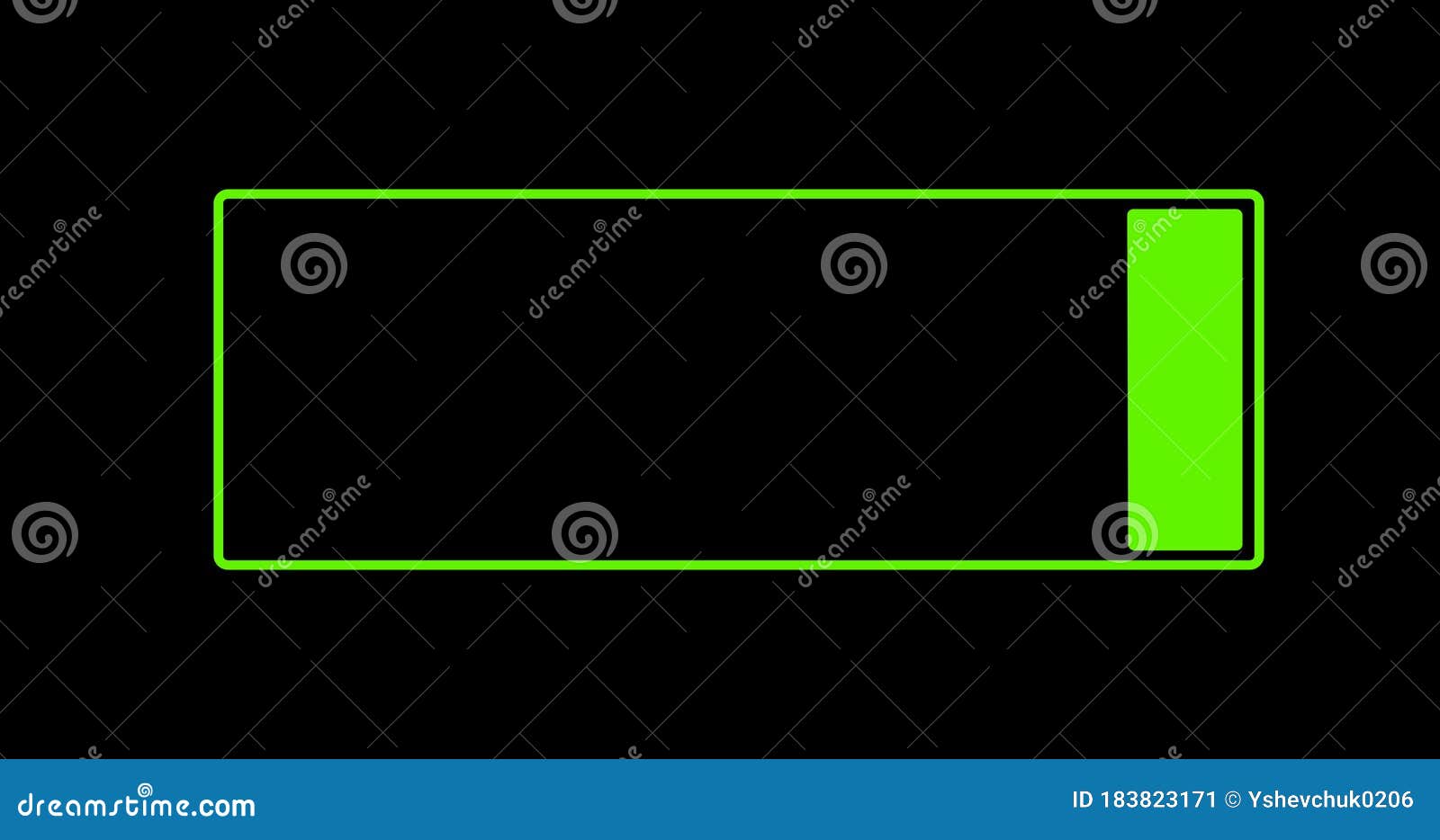 Battery Charging Animation. Loading Progress Bar with Red and Green ...