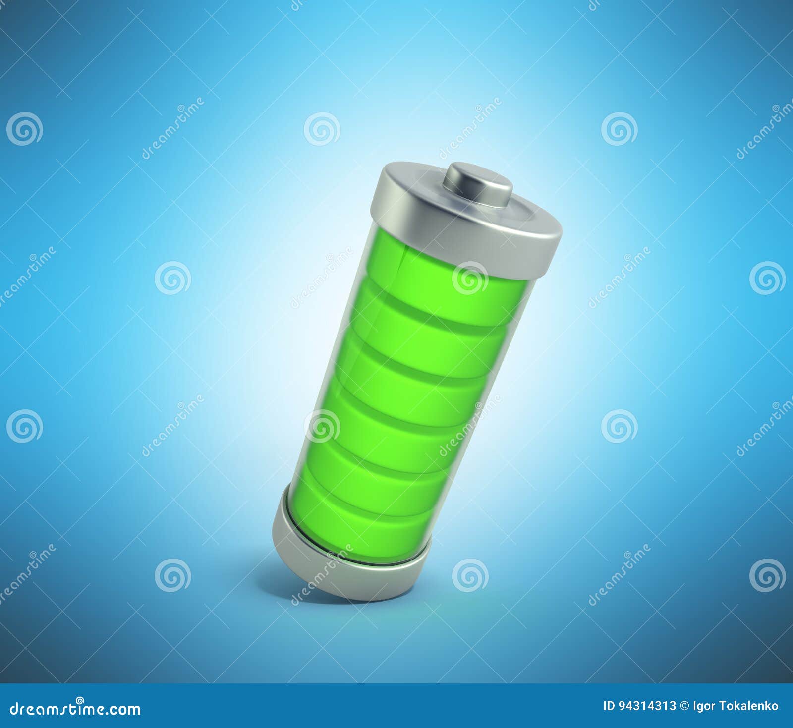 Battery Charging Battery Charge Level Indicators on Blue 3d ...