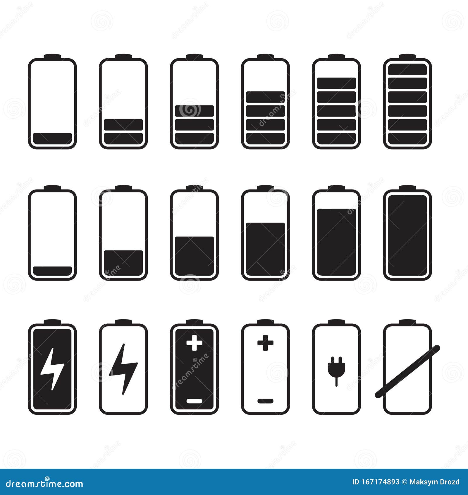 Battery Charging Icon. Battery Charge Indicator Icons, Vector Graphics ... Battery Charging Icon. Battery Charge Indicator Icons, Vector Graphics ...