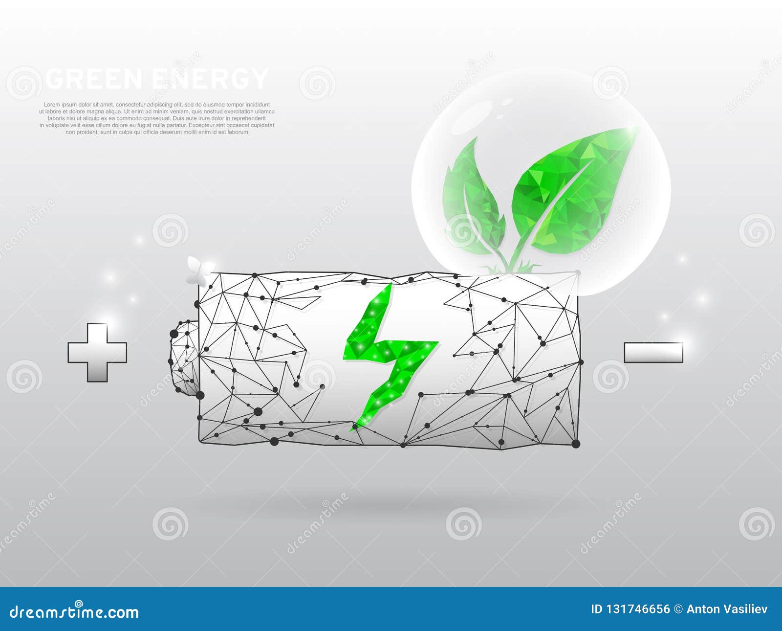 Battery Charging Icon with a Green Leaf that Grows of it on White ...