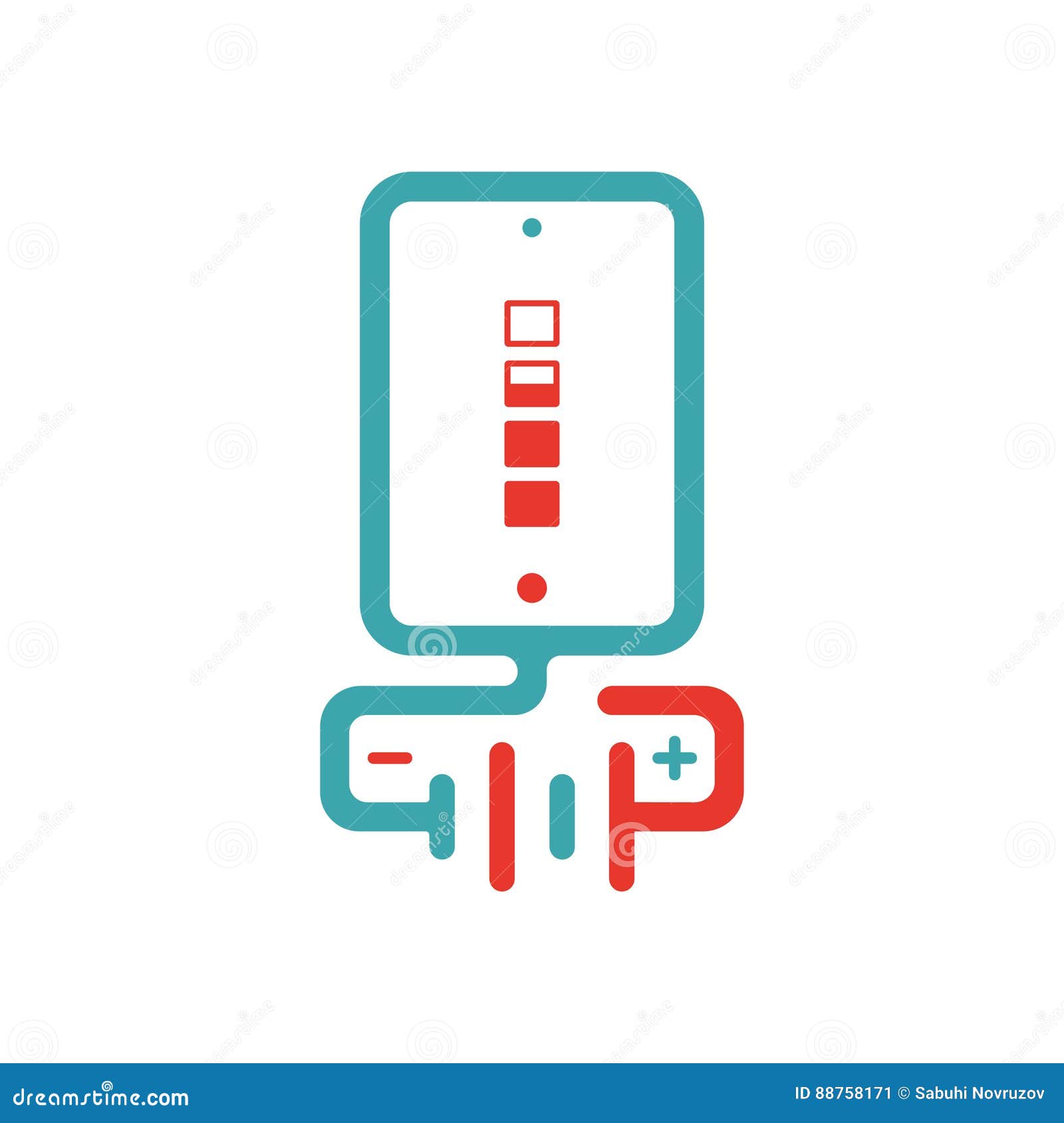 Battery Charging Icon on Tablet Pc Laptop Vector Illusration. Stock ...