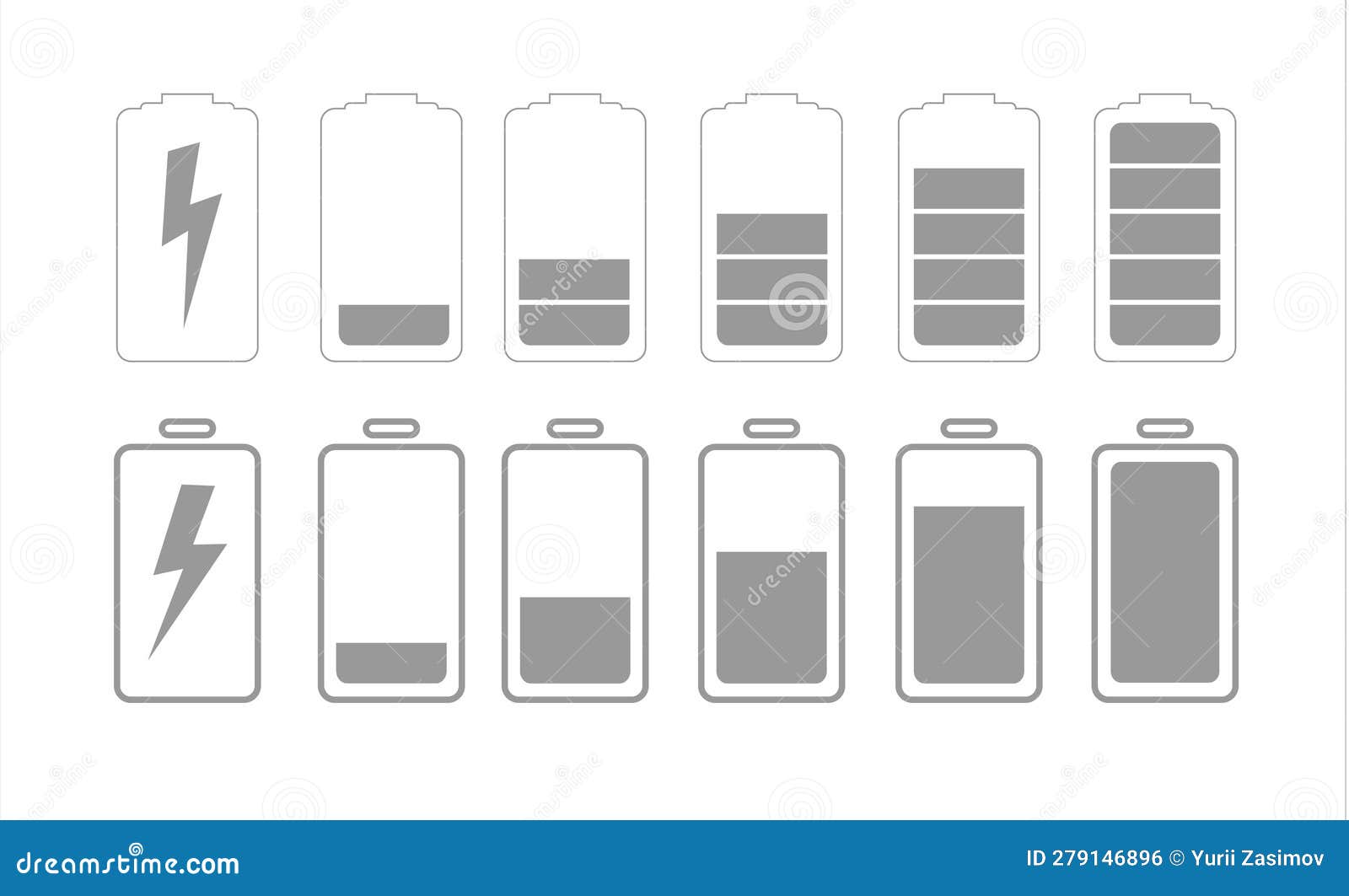 Battery Charging Point, Charge Indicator. Level Battery Energy ...