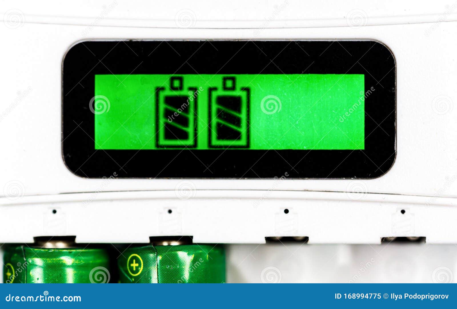Battery Charging Process. Green Screen with Battery Indicator. Battery ...