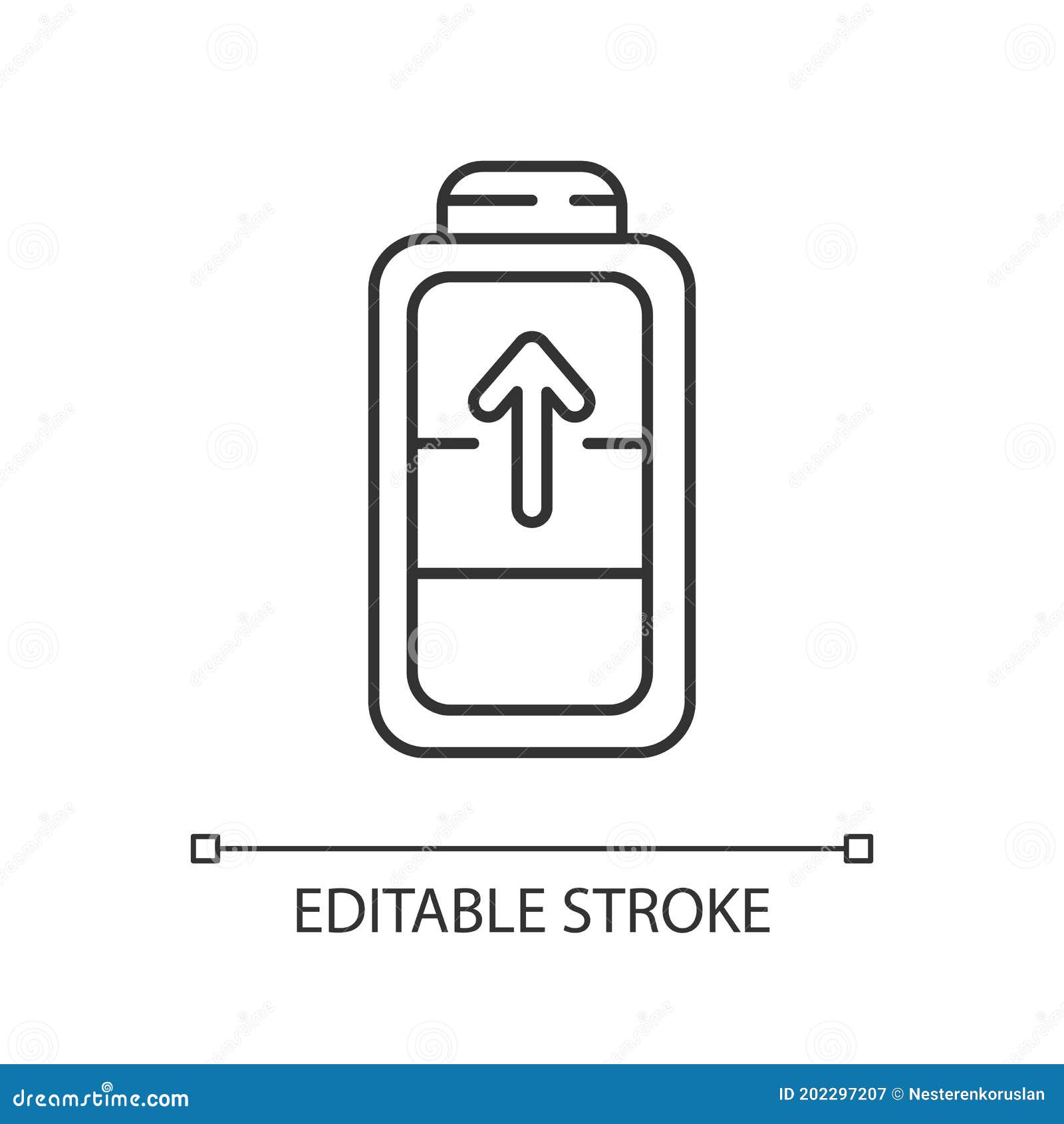 Battery Charging Process Linear Icon Stock Vector - Illustration of ...