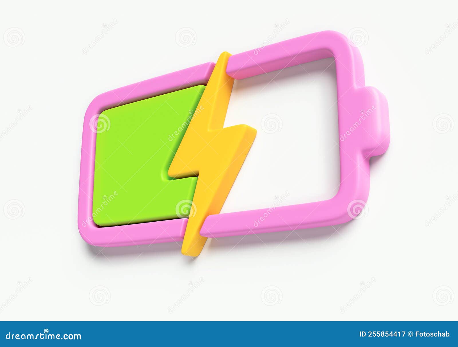 Battery Charging. Progress Bar Icon. Battery Level. 3D Render Stock ...