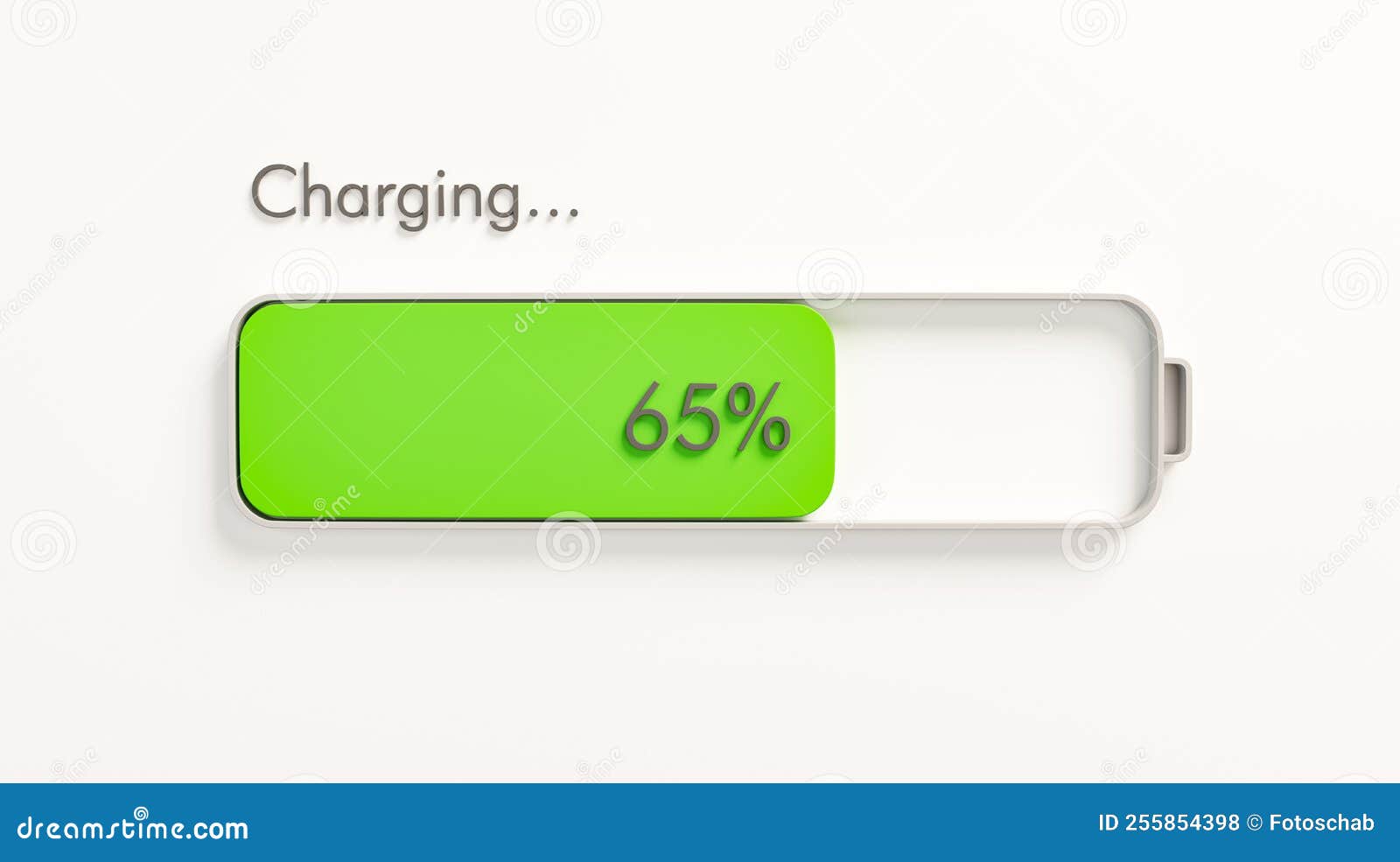 Battery Charging. Progress Bar Icon. Battery Level. 3D Render Stock ...