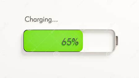 Battery Charging. Progress Bar Icon. Battery Level. 3D Render Stock ...