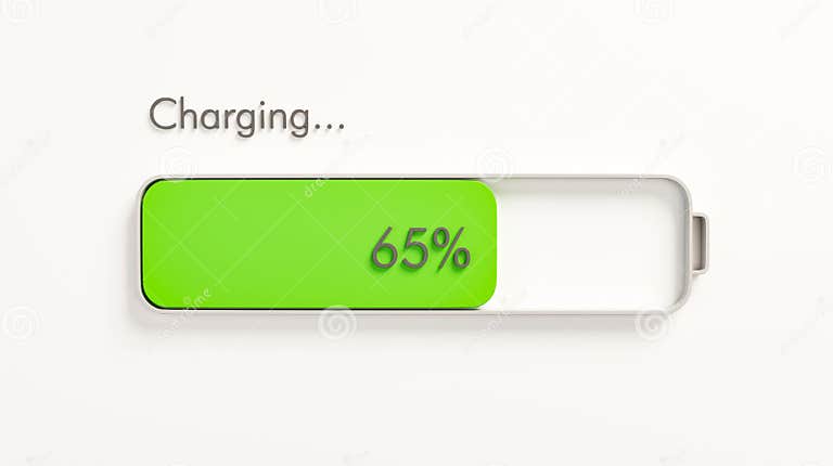 Battery Charging. Progress Bar Icon. Battery Level. 3D Render Stock ...
