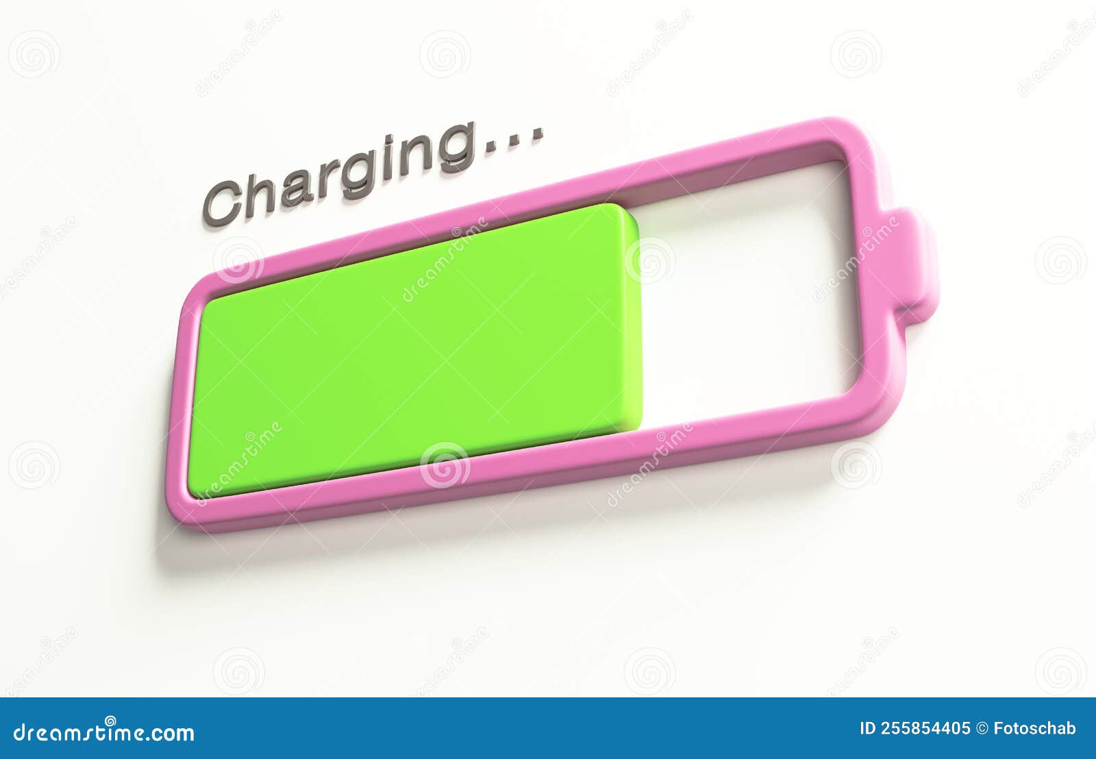 Battery Charging. Progress Bar Icon. Battery Level. 3D Render Stock ...