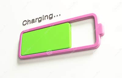 Battery Charging. Progress Bar Icon. Battery Level. 3D Render Stock ...