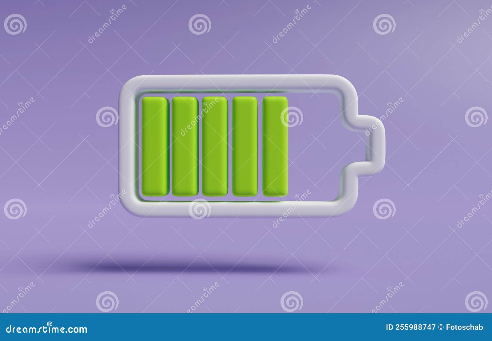 Battery Charging. Progress Bar Icon. Battery Level. 3D Render Stock ...