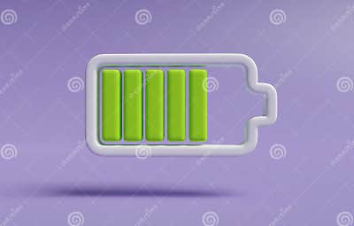 Battery Charging. Progress Bar Icon. Battery Level. 3D Render Stock ...