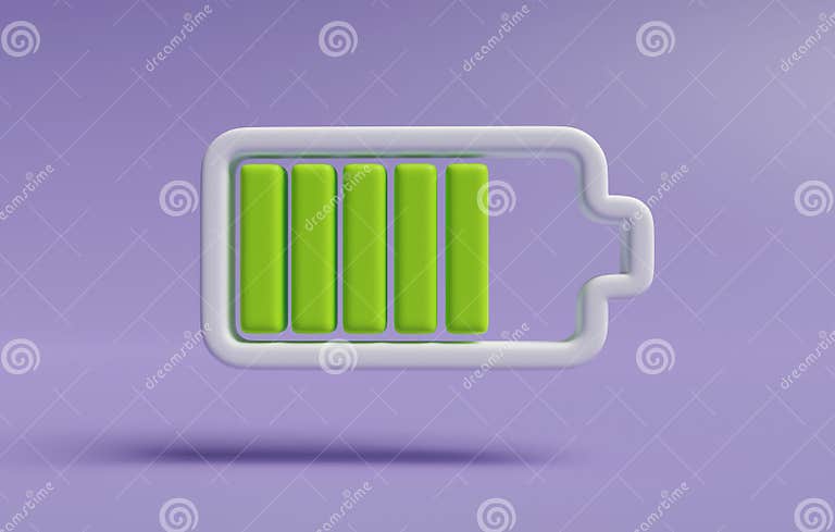 Battery Charging. Progress Bar Icon. Battery Level. 3D Render Stock ...